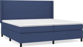 Box spring postel s matrací modrá 200x200 cm textil 3131303