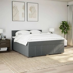 Box spring postel s matrací tmavě šedá 180x200 cm textil 3287148