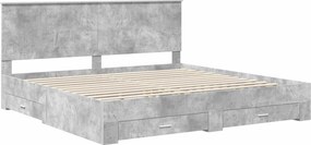 Rám postele s čelo Betonově šedá 200 x 200 cm Kompozitní dřevo 3411267
