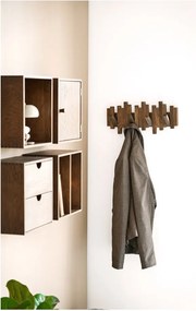 Tmavě hnědý nástěnný věšák z dubového dřeva 40 cm Caltra – House Nordic