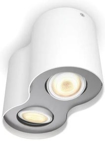 Philips hue 8719514338463 led přisazené stropní bodové svítidlo pillar 2x5w | gu10 | 700lm | 2200-6500k - dálkové ovládání, bluetooth, stmívatelné, white ambiance, bílá