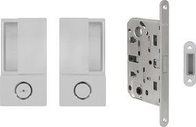 Set na otočné dveře MP AGB - WAVE - HR - WC (STM - stříbrný matný), WC klíč, MP Stříbrná