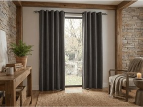 Zatemňovací závěs DUNES VELVET 140x250 cm, tmavě šedý Zavěšení: Kovové kroužky