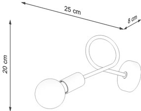 Sollux SL.1433 - Nástěnná lampa LOOP 1xE27/15W/230V černá