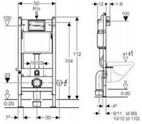 Závěsný set GEBERIT Duofix Basic+ WC TEO Rimless 51 x 35 cm + pomalu padající deska Slim, černá, 3385XX85+39060185