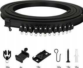 Zree Garnýž stropní, sada záclonových tyčí pro vavřínové okno, pokoj