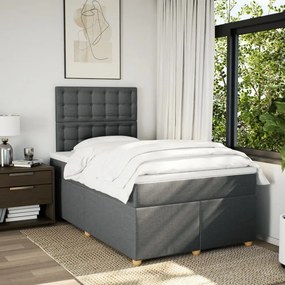 Box spring postel s matrací tmavě šedá 120x200 cm textil 3293562