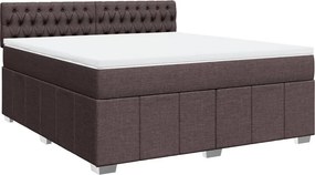 Box spring postel s matrací tmavě hnědá 180x200 cm textil 3287157