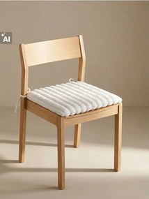 Sinsay - Žebrovaný podsedák na židli z imitace kožešiny - krémová