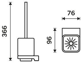 NIMCO MAC 29094KN-90 - Nástěnná WC štětka MAYA bílá/matná černá