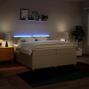 Box spring postel s matrací krémová 200x200 cm textil 3289868