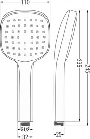 Mexen Uno, podomítkový sprchový set DR33, černá, 71435DR33-70