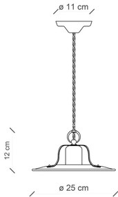 Ferroluce Závěsné retro svítidlo GRUNGE, Ø 25 cm, 1xE27