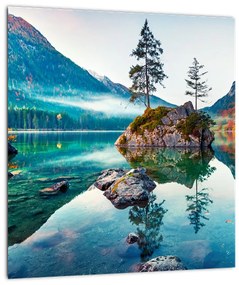 Obraz - Jezero Hintersee, Bavorské Alpy, Rakousko (30x30 cm)