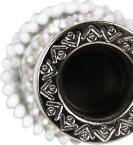 Stříbrný skleněný svícen s kamínky Rhinestone silver S - 10 cm