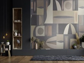 Marburg Moderní minimalistická tapeta GEOMETRIE šedá Zvolte variantu: A + B (424 cm)