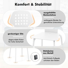 Costway Kovová jídelní židle Sada 4 moderních kuchyňských židlí s prolamovanou