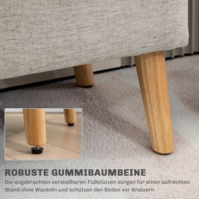 HOMCOM Lavice Čalouněná lavice s úložným prostorem 110 x 39 x 45 cm v béžové barvě se vzhledem lnu do předsíně ložnice obývacího pokoje z kaučukového…