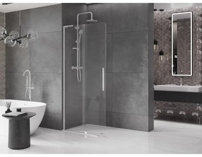 Mexen Velar L, posuvná sprchová zástěna Walk-in 110 x 200 cm, 8mm čiré sklo, chromová, 871-110-003-03-01