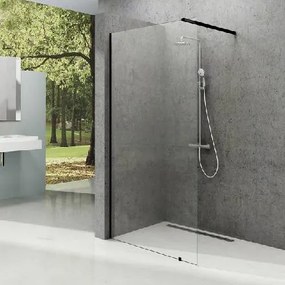 Ravak Walk-In - Sprchová stěna Walk-in Wall, 700x2000 mm, černá/čiré sklo GW9W10300Z1