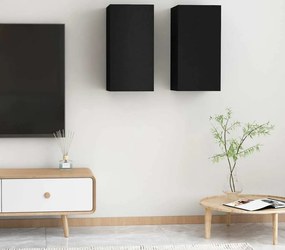vidaXL TV stolky 2 ks 30,5 x 30 x 60 cm dřevotříska [803339] Barva: Černá