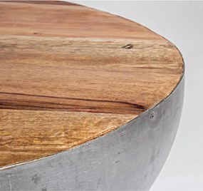 Šedý/v přírodní barvě kovový kulatý konferenční stolek ø 70 cm Lancaster – Bizzotto