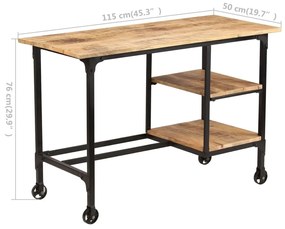 vidaXL Psací stůl se skládací stoličkou masivní mangovník 115x50x76 cm