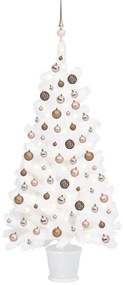 Umělý vánoční stromek s LED a sadou koulí bílý 90 cm,  3077631 HangarStore.cz