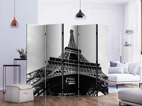 Pokojová zástěna Pařížský obr II (3-dílný) - černobílá francouzská architektura