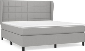Box spring postel s matrací světle šedá 180 x 200 cm textil 3127981