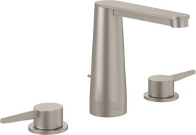 Villeroy & Boch Conum - Umyvadlová baterie s výpustí, 3-otvorová instalace, matný kartáčovaný nikl TVW12700100064