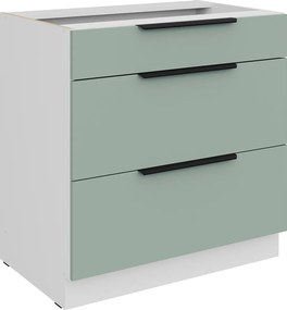 ARIA sb | dolní skříňka 80 D 3S zásuvková | 80 cm | PREMIUM BOX | bílá/aquamarine