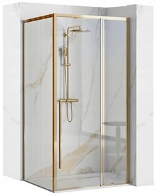 Rea - SOLAR GOLD ELEGANT čtvercový sprchový kout 90 x 90 cm, čiré sklo/zlatý profil, REA-K4900