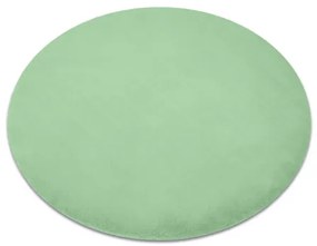 Kulatý koberec BUNNY, zelená, imitace králíčí kožešiny velikost kruh 140 cm | krásné koberce cz