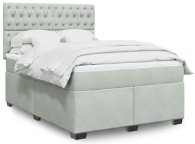Box spring postel s matrací světle šedá 140x200 cm samet 3293236