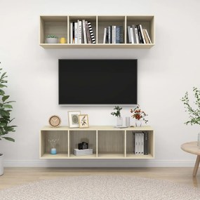 Nástěnné TV skříňky 2 ks dub sonoma kompozitní dřevo 3079784