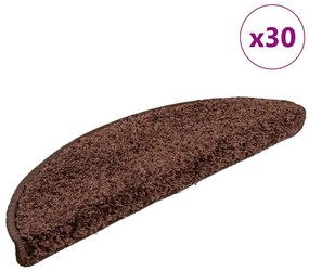 Schodové rohože 30 ks 56 x 17 x 3 cm hnědé půlkulaté 3365802