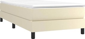 Rám postele s boxspringem krémová 100 x 200 cm umělá kůže 3120684