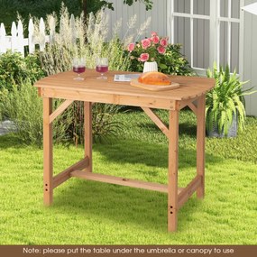 Costway Stůl z jedlového dřeva terasový – 100 × 60,5 × 75 cm, přírodní