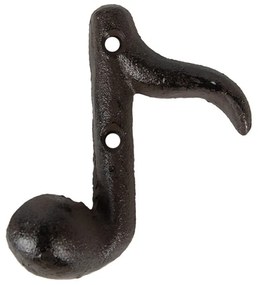 Kovový nástěnný háček hudební nota – 8x3x9 cm