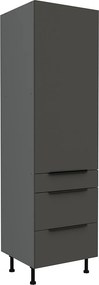 ARIA pi | vysoká skříňka 60 DKS-215 3S1F potravinová | UNI DVÍŘKA | 60 cm | PREMIUM BOX | antracit/šedá grafit