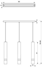 Lustr na lanku JOKER 3xGU10/25W/230V modrá/zlatá