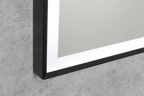 Aqualine Aqualine, CORNA zrcadlo s LED osvětlením 60x80cm, dotykový senzor, stmívatelné, černá mat, CN060