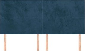 Čelo postele tmavě modré 200x5x118/128 cm sametové 3116122
