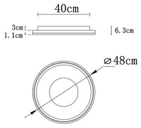 Globo 48558-48 - LED Stm. stropní svítidlo EILA LED/48W/230V pr.48 cm + DO