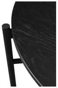 Černý jídelní stůl v dubovém dekoru Rowico Skye, ø 120 cm