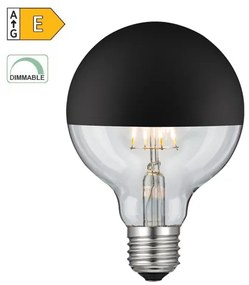 Diolamp LED Filament zrcadlová žárovka 8W/230V/E27/2700K/900Lm/180°/DIM, černý vrchlík
