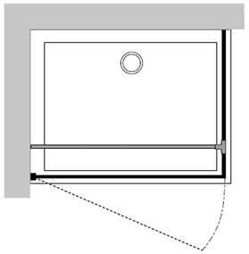 BluBleu BlackBerry - kyvadlové dveře pro kombinaci s boční stěnou, pro šířku vaničky 100 cm, černá matná, čiré sklo