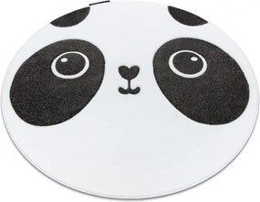 Detský kusový koberec Petit Panda white kruh, 140x140 (priemer) kruh, čiernobiela, detská izba, Dywany Łuszczów