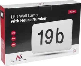 Maclean MCE292 W / LED svítidlo s číslem domu / senzor / exteriér